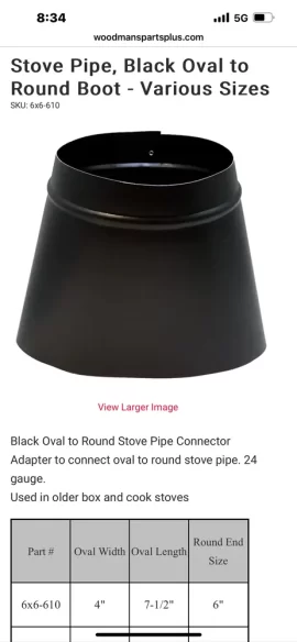 Help with oval to round connection | Hearth.com Forums Home