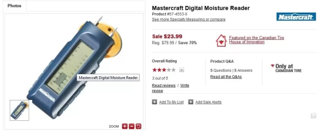 Moisture meter canadian tire store