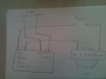 Hooking up a 24v electronic t-stat on a pellet stove w/ a t-stat hookup ...
